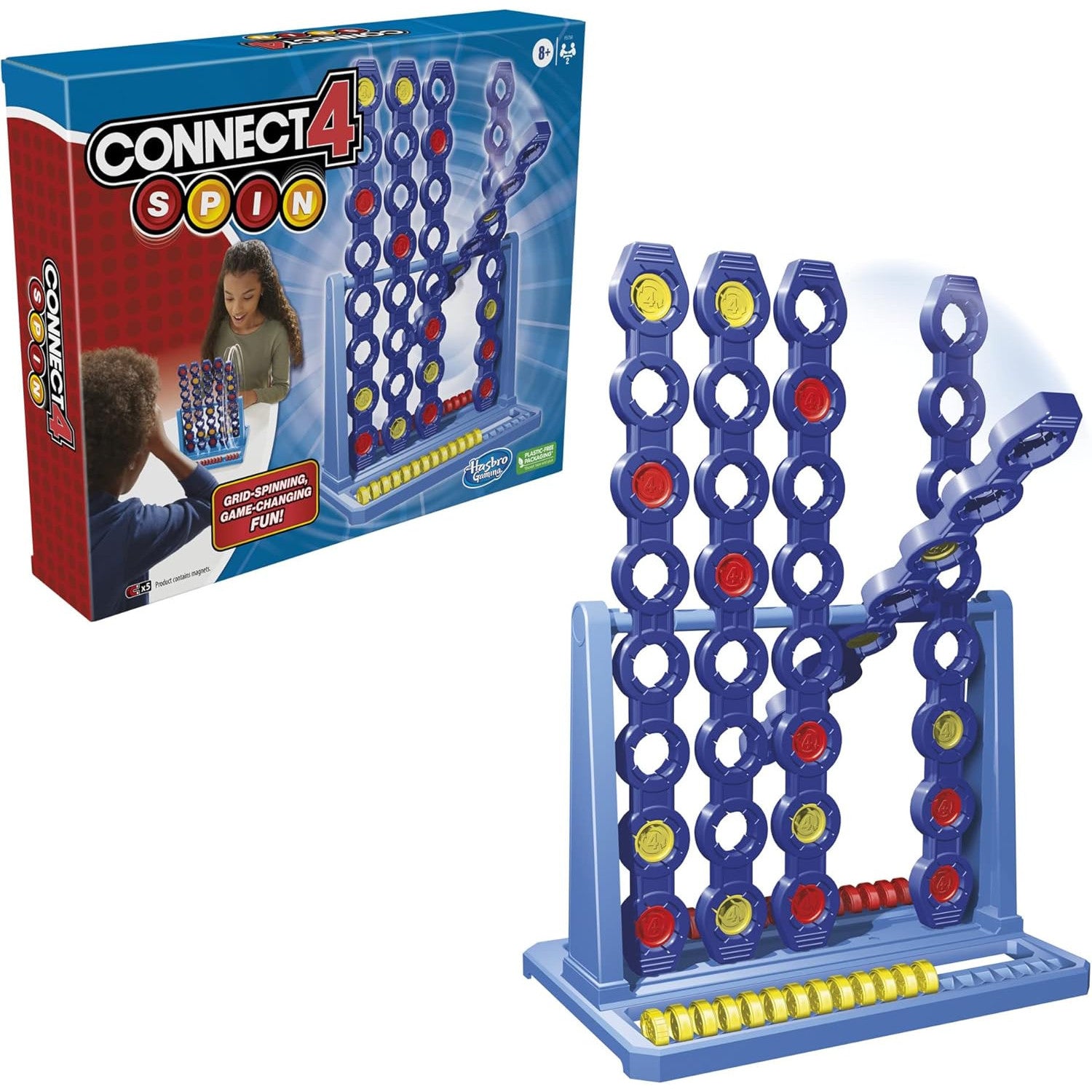 Hasbro Connect 4 Spin Game – Spinning Grid Strategy Board Game for ...